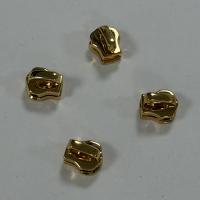 China Exquisite Compact #3 Metal Zipper Non Lock Pin Lock Slider Radiant Golden Light for sale
