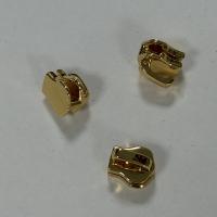 China Exquisite Compact #3 Metal Zipper Non Lock Pin Lock Slider Radiant Golden Light for sale