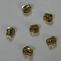 China Compact Size 3 Metal Zipper Slider Non Lock Pin Lock Gold Electroplated for sale