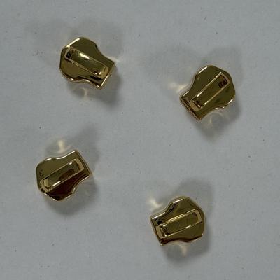 China Compact Size 3 Metal Zipper Slider Non Lock Pin Lock Gold Electroplated for sale