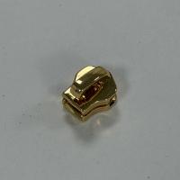 China Compact Size 3 Metal Zipper Slider Non Lock Pin Lock Gold Electroplated for sale