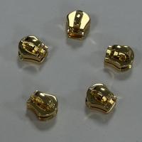 China #5 Metal Zipper Slider Non Lock Fade Resistant Gold Plated 5mm Customizable for sale