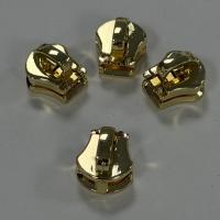 China Large Format #8 Real Gold Metal Zipper Slider Zinc Alloy Non Lock Box Slider for sale