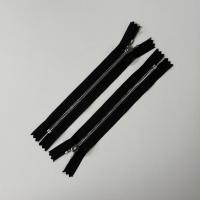 China Small Size Bright Nickel Brass Zipper #3 Double Pointed Teeth Zipper for sale
