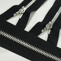 China Small Size Bright Nickel Brass Zipper #3 Double Pointed Teeth Zipper for sale
