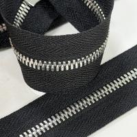 China Secure Engagement #3 Double Pointed Teeth Metal Zipper Highly Durable Bright Nickel for sale
