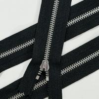 China Secure Engagement #3 Double Pointed Teeth Metal Zipper Highly Durable Bright Nickel for sale