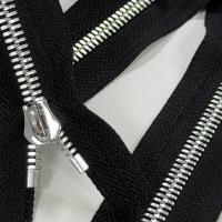 China Smooth Feel #5 Double Pointed Teeth Metal Zipper Evenly Distributed Force Bright Nickel for sale