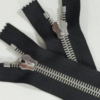 China Solid Build Quality #8 Double Pointed Teeth Metal Zipper Simple Elegant Bright Nickel for sale