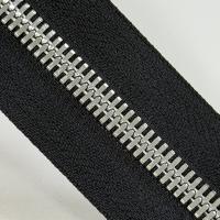 China Solid Build Quality #8 Double Pointed Teeth Metal Zipper Simple Elegant Bright Nickel for sale