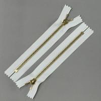 China Highly Durable #5 Double Pointed Teeth Metal Zipper Pull Sequence Bright Nickel for sale