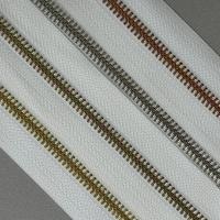 China Brass Metal Zipper Size 5 Double Pointed Teeth for Garments and Leather Goods for sale