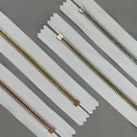 China Luxurious #5 Double Pointed Teeth Metal Zipper Cold Heat Resistant Bright Nickel 80cm for sale