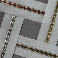 China Luxurious #5 Double Pointed Teeth Metal Zipper Cold Heat Resistant Bright Nickel 80cm for sale
