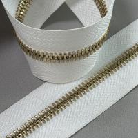 China Light Gold Metal Zip #5 Double Pointed Teeth Zipper Customized for sale