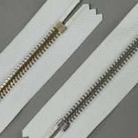 China Light Luxury Brass Zipper #5 Soft Double Pointed Teeth Metal Zipper Customizable for sale