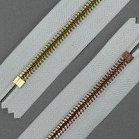 China Light Luxury Brass Zipper #5 Soft Double Pointed Teeth Metal Zipper Customizable for sale