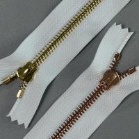 China Light Luxury Brass Zipper #5 Soft Double Pointed Teeth Metal Zipper Customizable for sale