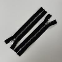 China High Gloss Texture #5 Euro Teeth Metal Zipper 55 cm Silver White Premium Finish for sale