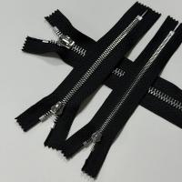 China High Gloss Texture #5 Euro Teeth Metal Zipper 55 cm Silver White Premium Finish for sale