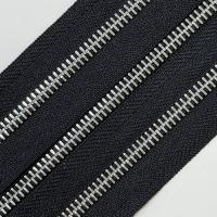 China High Gloss Texture #5 Euro Teeth Metal Zipper 55 cm Silver White Premium Finish for sale