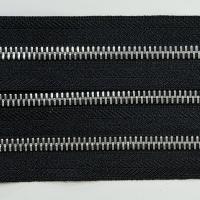 China High Gloss Texture #5 Euro Teeth Metal Zipper 55 cm Silver White Premium Finish for sale