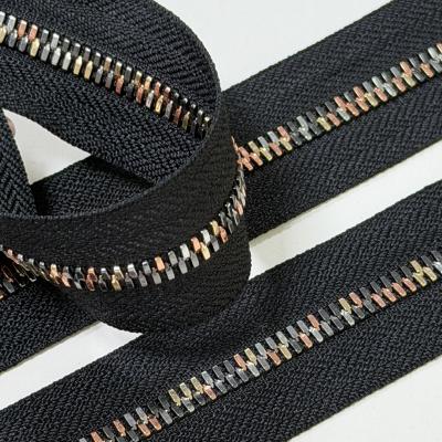 China #5 Corn Shaped Metal Zipper Classic Color Full Dimensional Brass Teeth 80cm for sale
