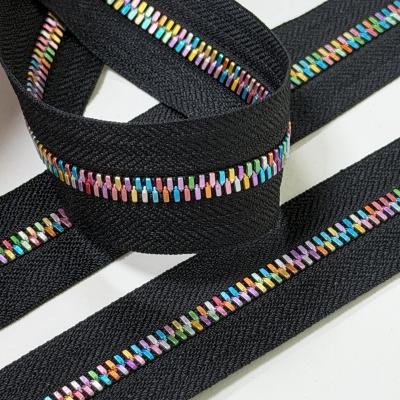 China Size 5 Full Bodied Teeth Aluminum Zipper Eco Friendly Colorful Corn Shaped for Bags for sale