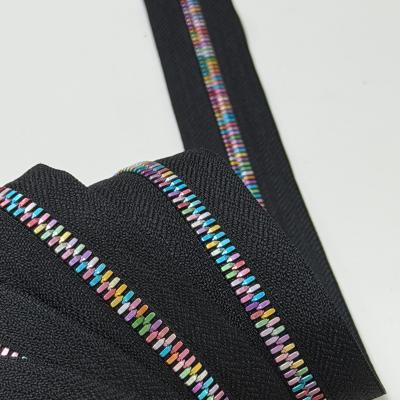 China #5 Corn Shaped Aluminum Zipper Fine Polishing Sanding Colored Metal Zippers 40% Lighter Than Copper for sale