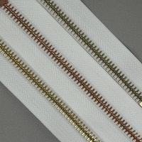 China Euro Teeth Metal Zipper Light Gold 5 Size Deformation Resistant High Stability for sale