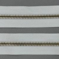 China Brass #5 Euro Teeth Metal Zipper Light Gold High Tensile Strength for Luxury Apparel for sale