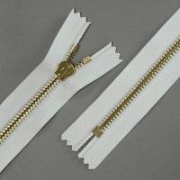 China High Standards #5 Euro Teeth Metal Zipper Shiny Gold 55cm Salt Spray Resistant for sale