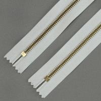 China High Standards #5 Euro Teeth Metal Zipper Shiny Gold 55cm Salt Spray Resistant for sale