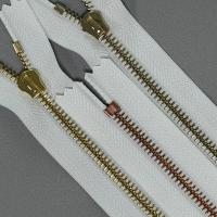 China High Standards #5 Euro Teeth Metal Zipper Shiny Gold 55cm Salt Spray Resistant for sale