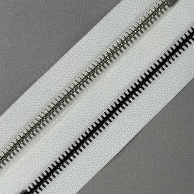 China Light Luxury #5 Brass Euro Teeth Metal Zipper High Hardness 80cm for Premium Garments for sale