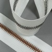 China Non Shrinking Corn Teeth Brass Zipper Bright Nickel #5 Metal Zipper 60cm for sale