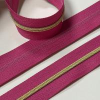 China Metallic Texture #3 Vacuum Plated Nylon Zipper Dense And Uniform for sale