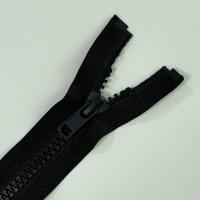 China Black Plastic Zipper #8 Rounded Corners Heavy Duty 80cm for Jackets Bags for sale