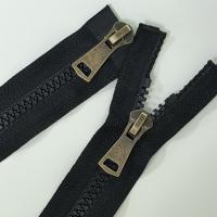 China Black Plastic Zipper #8 Rounded Corners Heavy Duty 80cm for Jackets Bags for sale