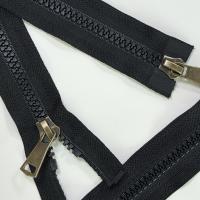 China Black Plastic Zipper #8 Rounded Corners Heavy Duty 80cm for Jackets Bags for sale