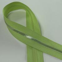 China Green Open End Plastic Zippers #3 Visuals Upgraded Metal Coating for sale