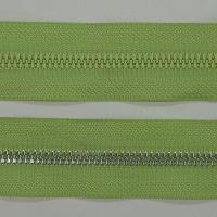 China Green Open End Plastic Zippers #3 Visuals Upgraded Metal Coating for sale