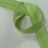 China Green Open End Plastic Zippers #3 Visuals Upgraded Metal Coating for sale