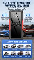China 39800mAh 1800A 12V Car Jump Starter with 60W Tire Inflator for sale