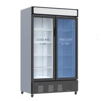 China Dual Temperature Commercial Glass Door Freezer cooler  combo 470L for sale