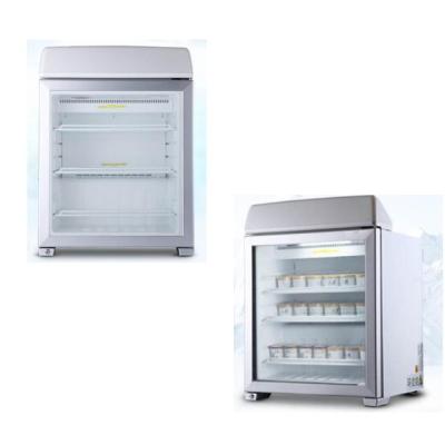 China 90L Ice Cream Commercial Glass Door Freezer Static Cooling for sale
