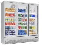 China 3 Door Upright Freezer Glass 1250L For Ice Cream And Frozen Food for sale