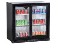 China 208L Commercial 2 Glass Door Undercounter Bar Refrigerator ,Back Bar Under Counter Chiller, 2 sliding door for sale
