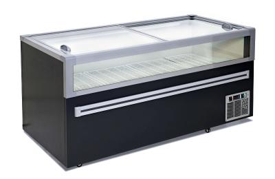 China Top Two Sliding Glass Door Chest Freezer Static Cooling Straight unit Restaurant supermarket convenience store for sale