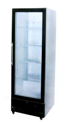 China Single Door Beverage Upright Glass Door Cooler Without Canopy Ventilated Cooling for sale